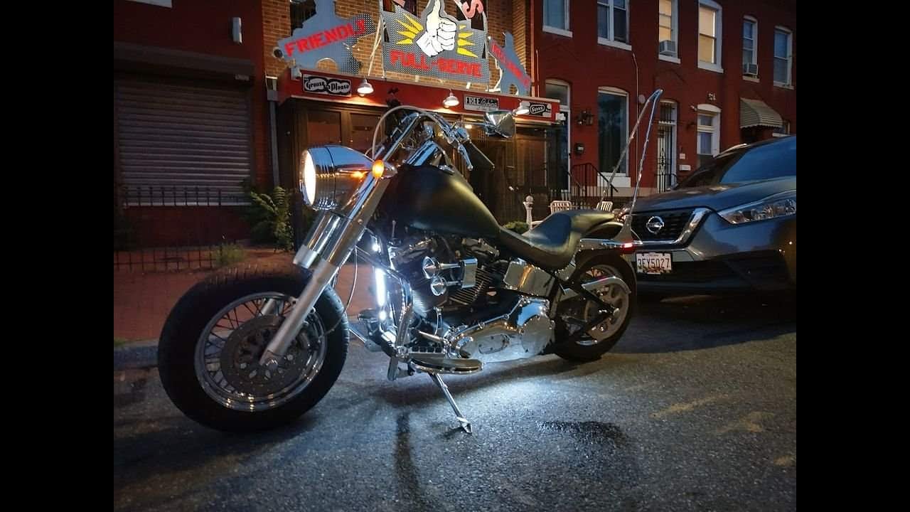 2001 Fat Boy EFI startup and ride - YouTube