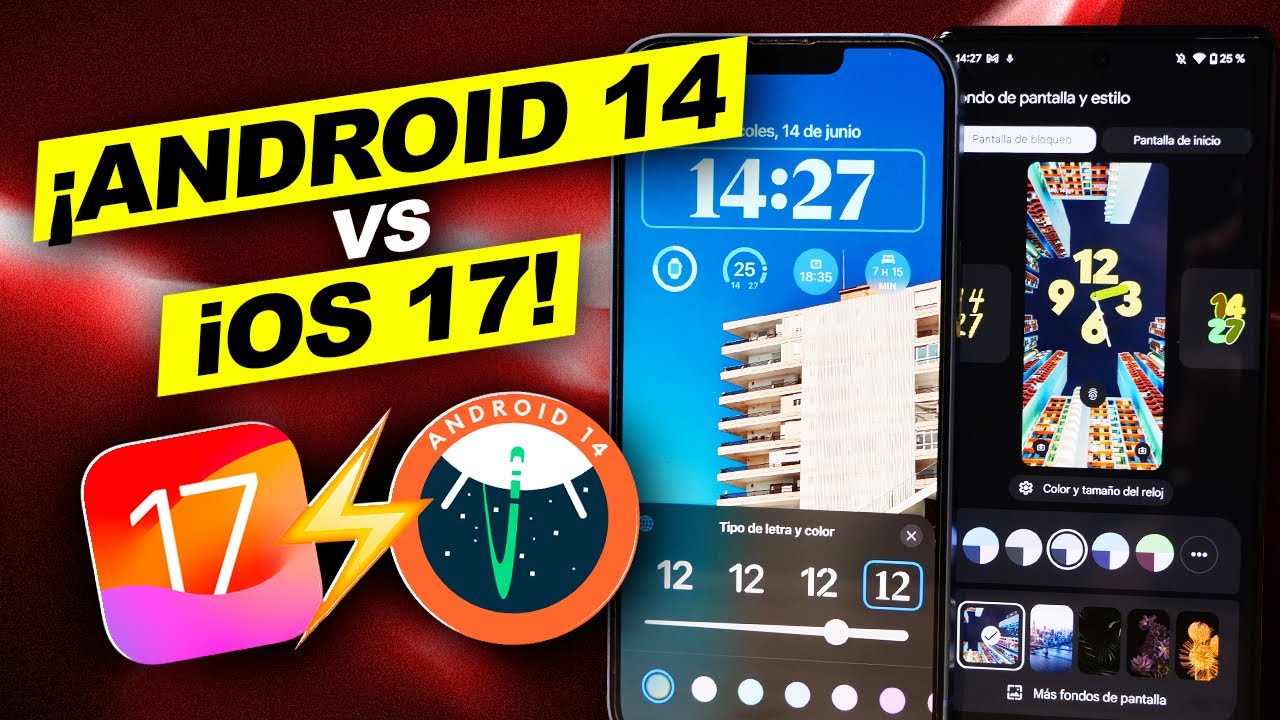 Android 14 VS iOS 17!!! GANADOR CLARO!!?? | Parte 1 - YouTube