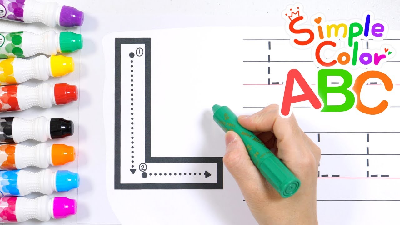 Learn by writing the alphabet L with crayons and coloring | Alphabet ...