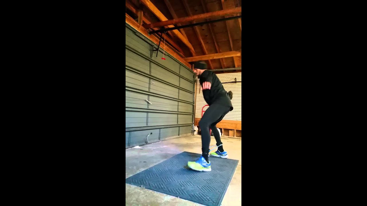 Lateral shuffle w resistance band - YouTube