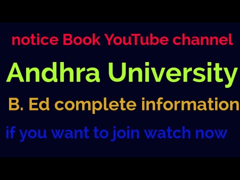 andhra university complite details for bed - YouTube