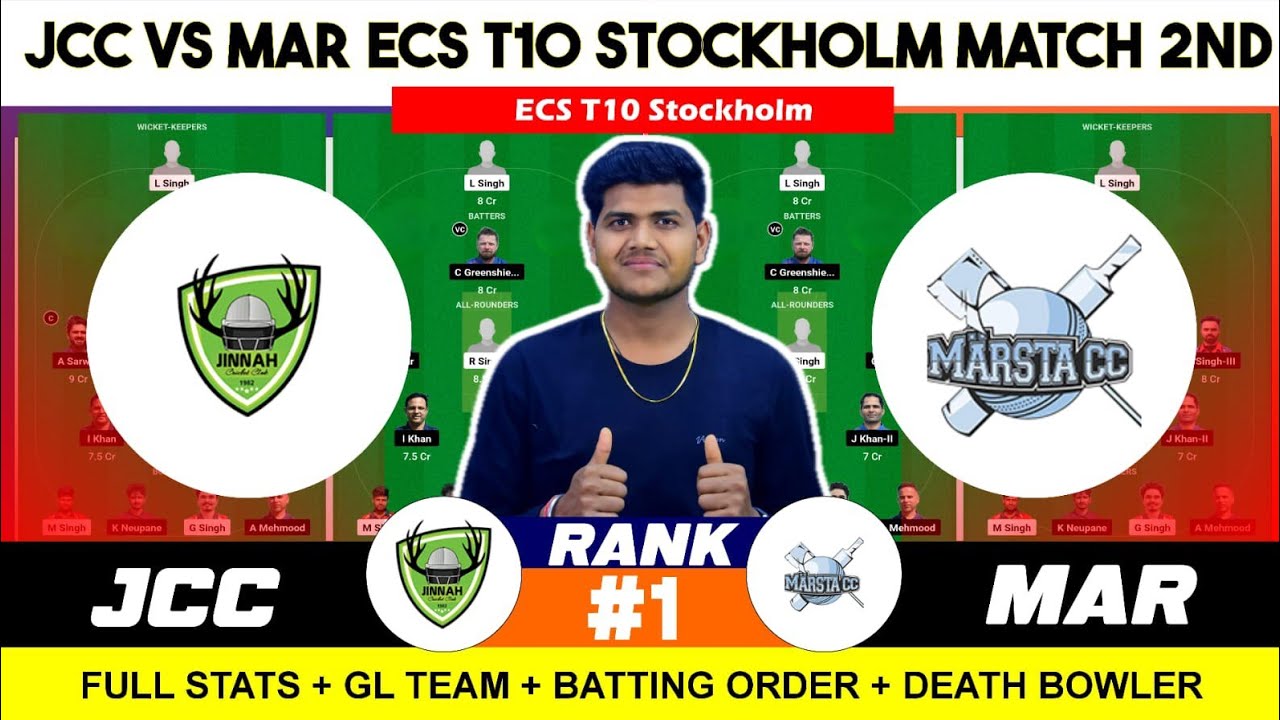 JCC vs MAR ,JCC vs MAR Prediction , Jinnah CC vs Marsta 2ND ECS T10 ...