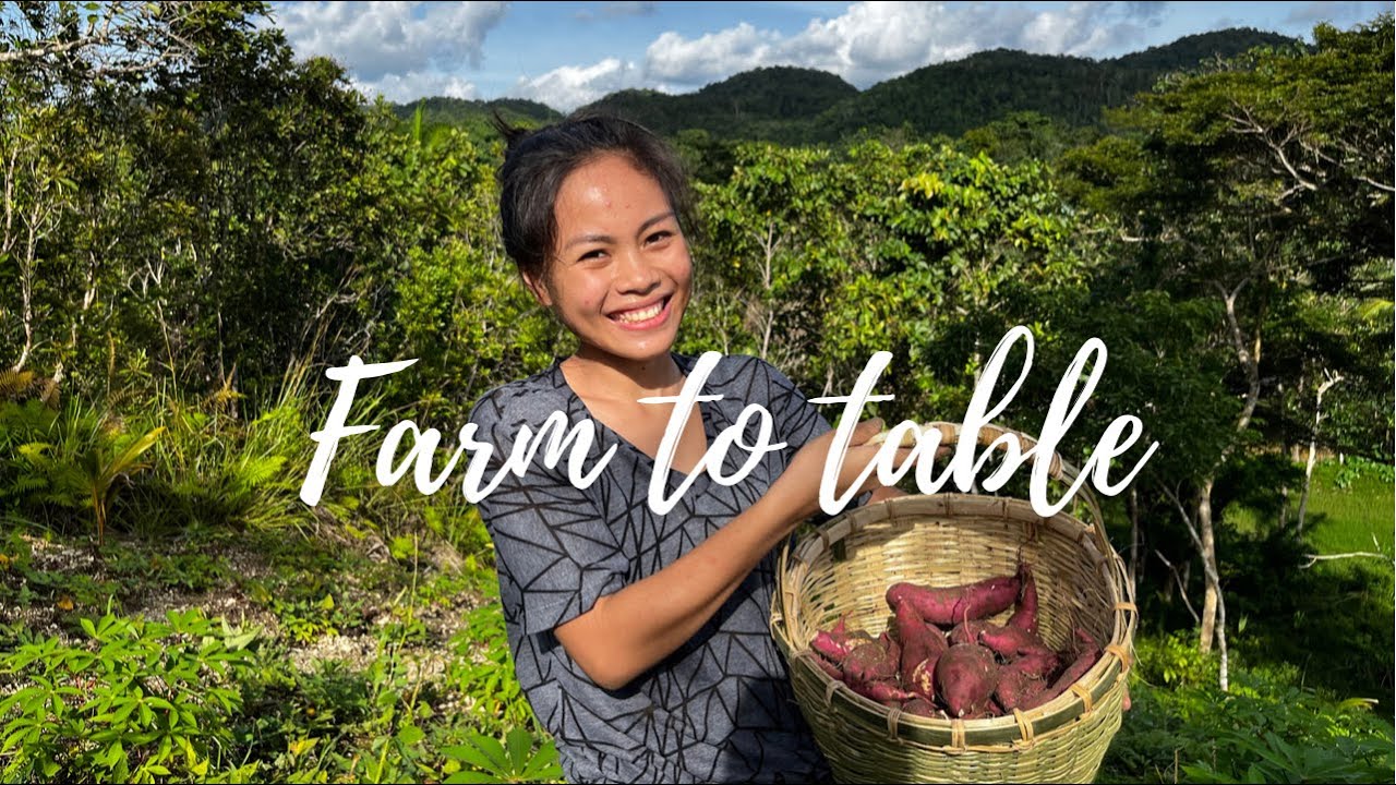 Making native bamboo basket and corn coffee with sweet potato for snack ...