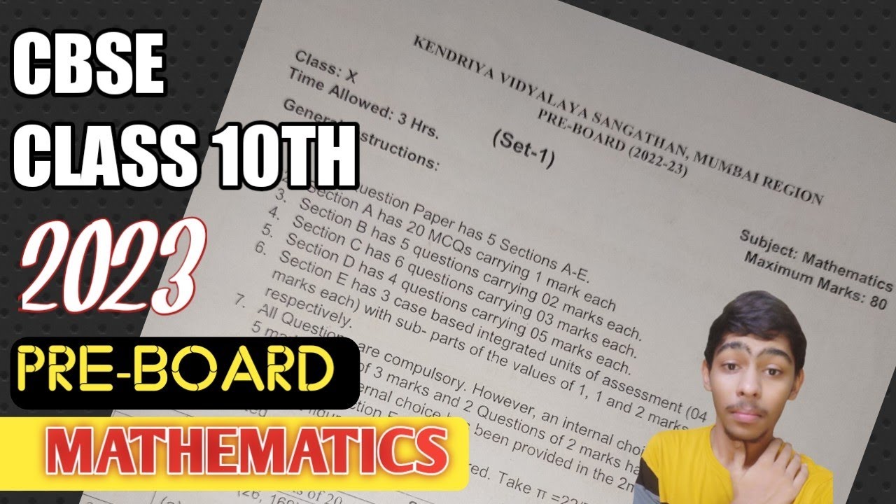 Class 10th kv Math pre board question paper 2022-2023 || Math Pre board ...