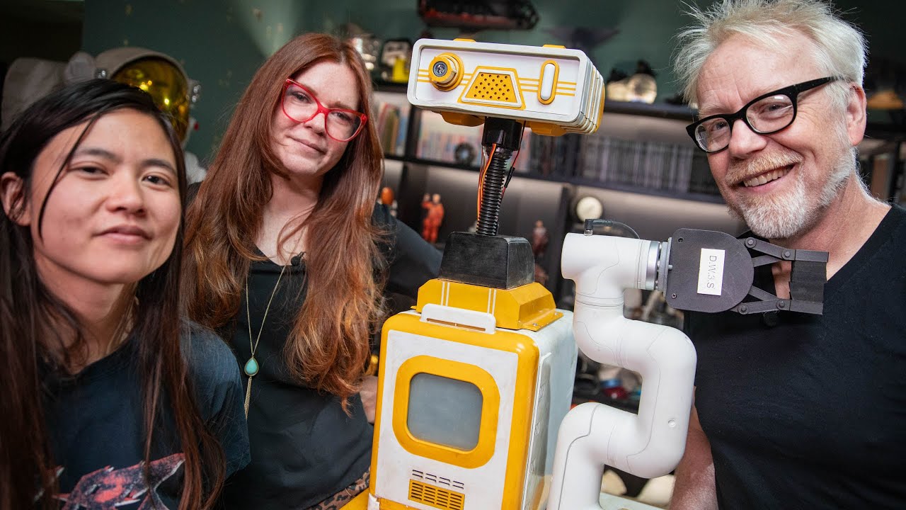 Adam Savage Meets Kayte and Mel's Animatronic Robot! - YouTube