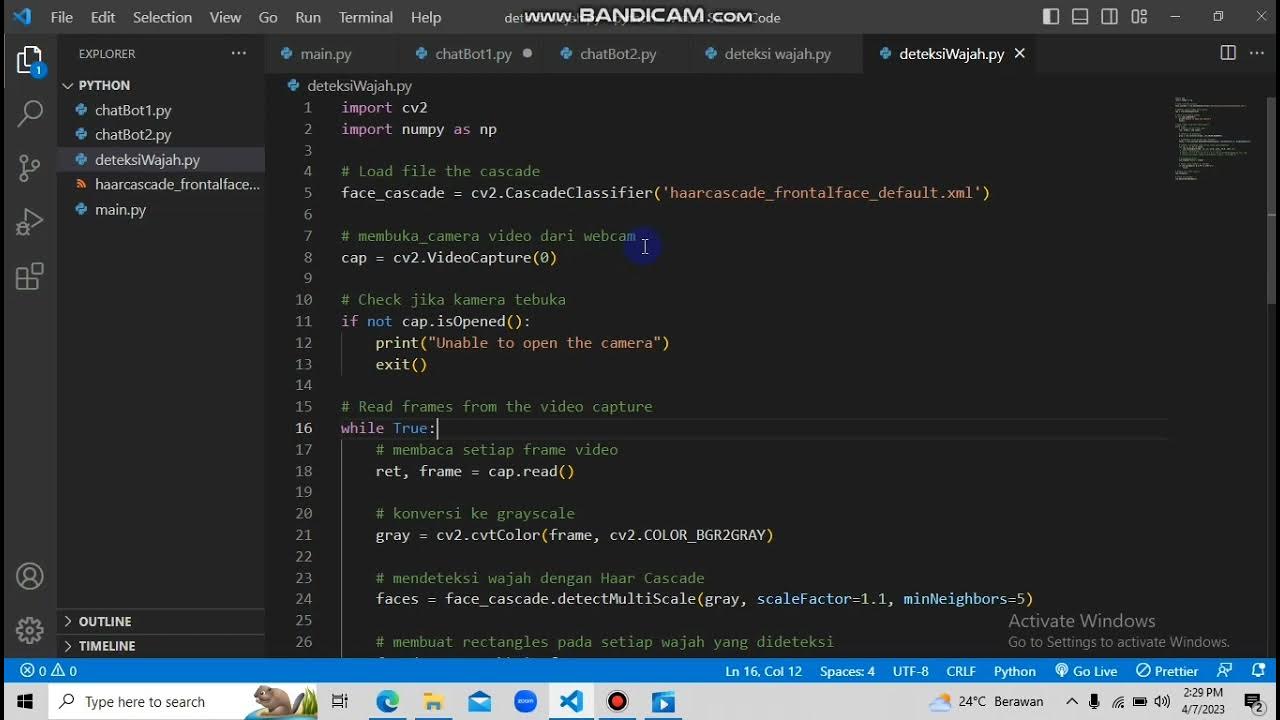 Program Deteksi Wajah pada Python - YouTube