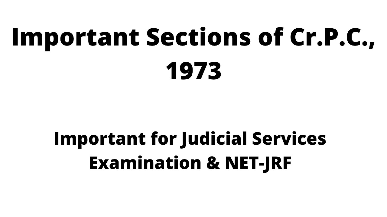 crpc important sections | Important Sections of Cr.P.C., 1973, #Cr.P.C ...