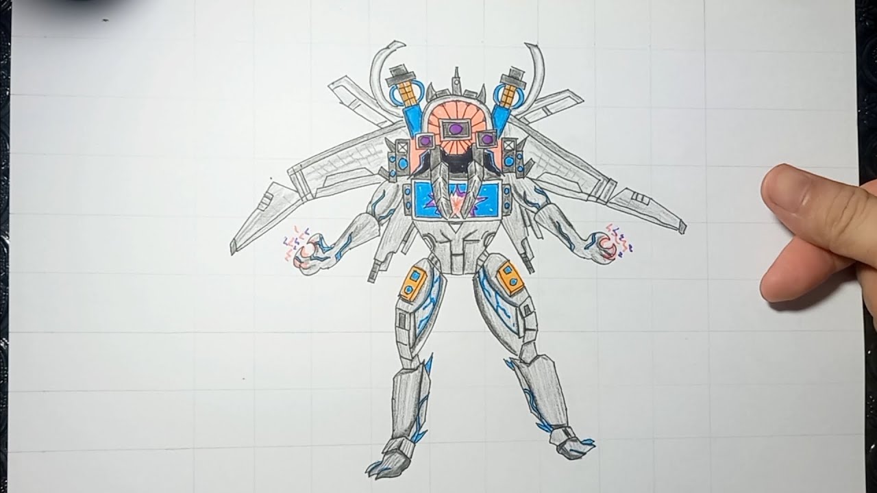 How to draw Upgraded Tri-Titan Skibidi in Skibidi Toilet - YouTube
