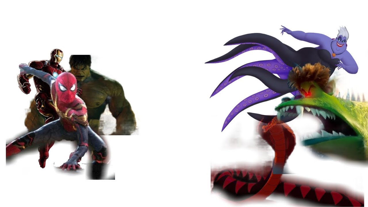 Hulk Spiderman Ironman vs Ursula Jafar Snake Monster Johnny - YouTube