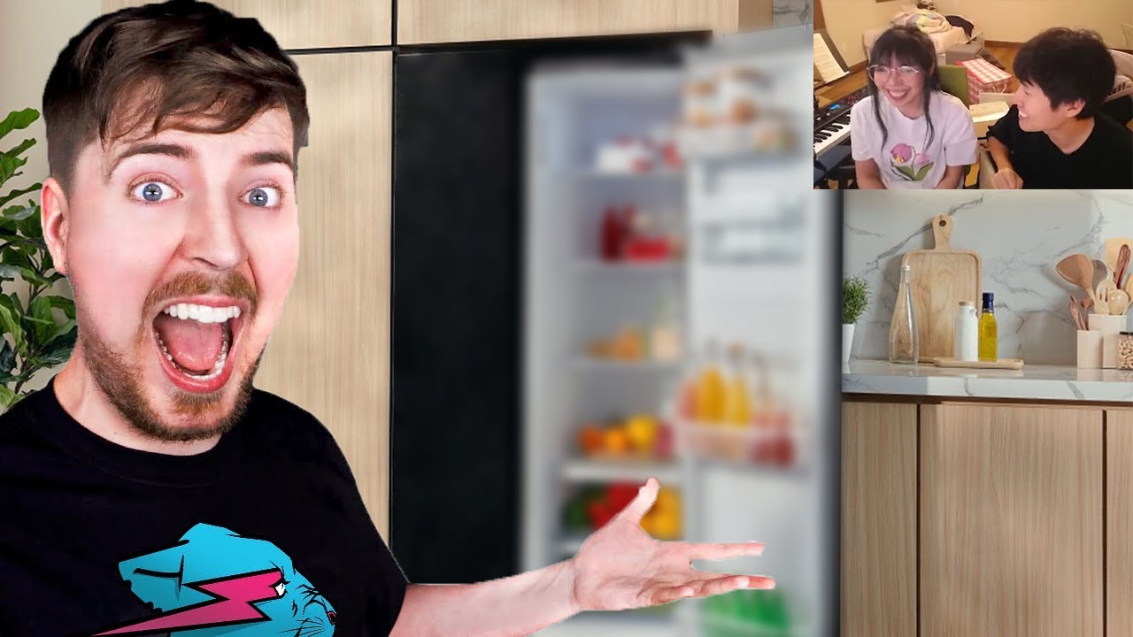 Mr Beast's fridge? guess the fridge, lily and Disgused toast - YouTube