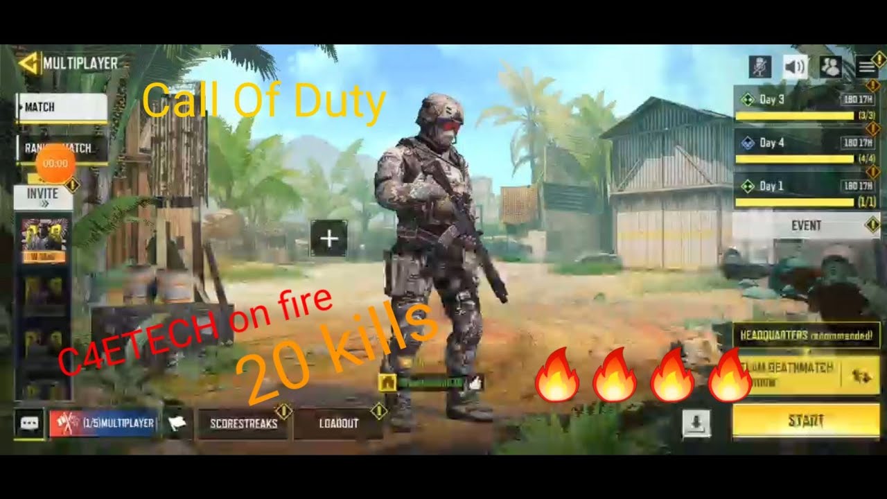 Call of duty | C4ETECH on fire | 20+ kills | vera level match | - YouTube