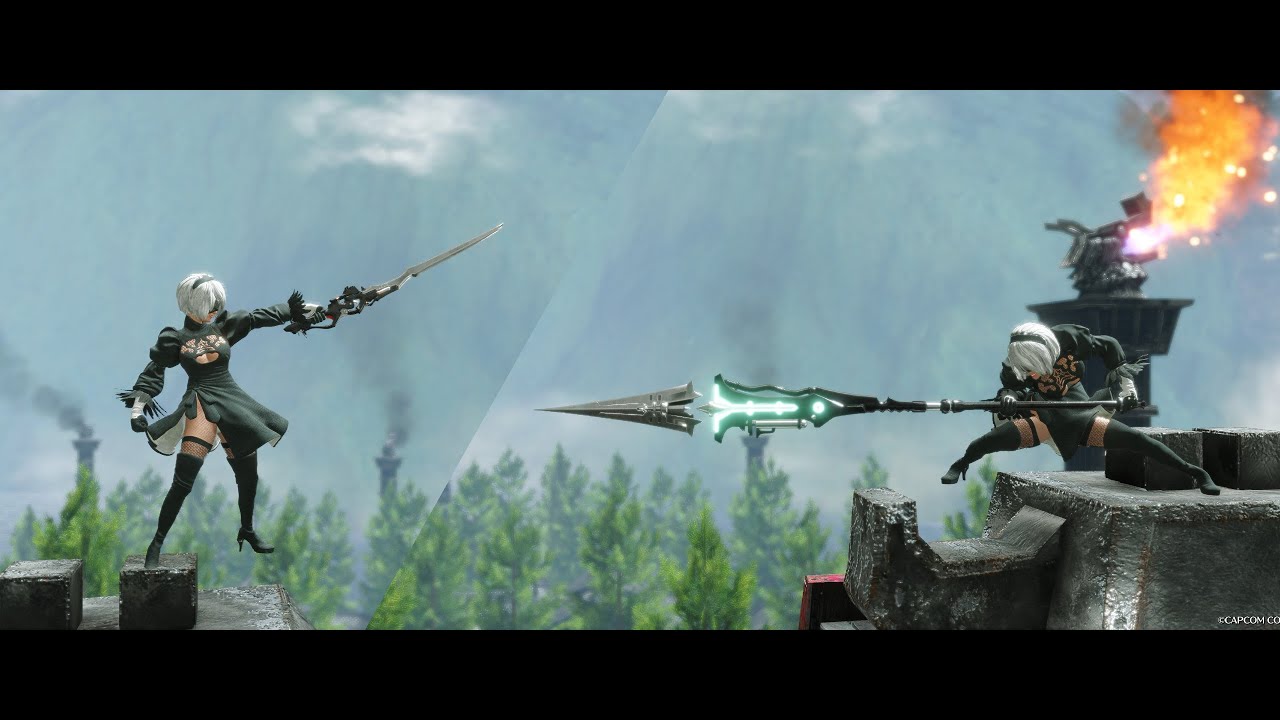 Monster Hunter Rise Sunbreak - Nier 2B with Type-4O Sword/Lance (CB ...