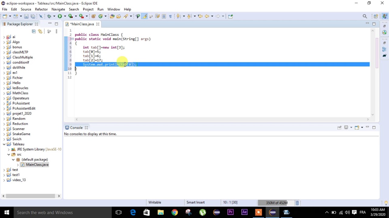 java tuto ep 20 : Introduction sur les tableau (vecteur) - YouTube