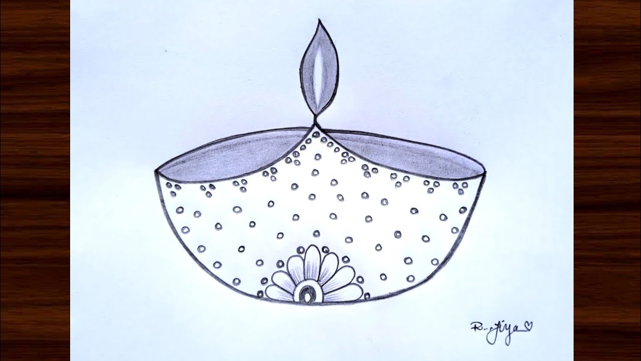 Diya drawing | How to draw a diya | how to draw diwali diya | diwali ...