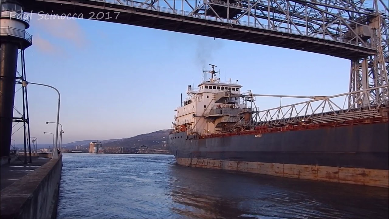 Playing with the whistle.....The Radcliffe R Latimer departing Duluth ...