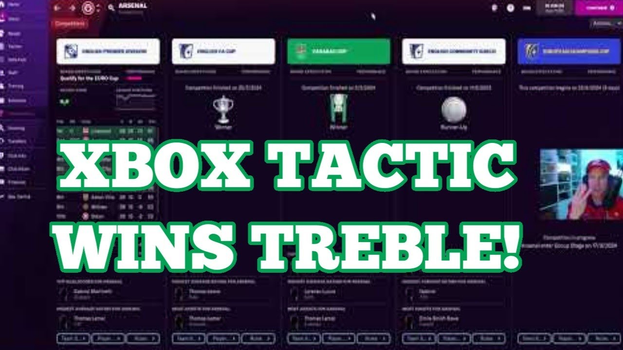 FM22 XBOX MEGA TACTIC | Winning the Treble with Arsenal 2nd Season ...