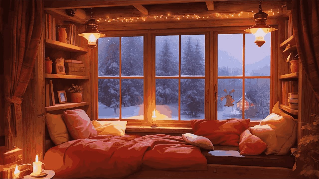 🔴 Cozy ambience on a winter night | Relax Blizzard Sounds For Sleep ...