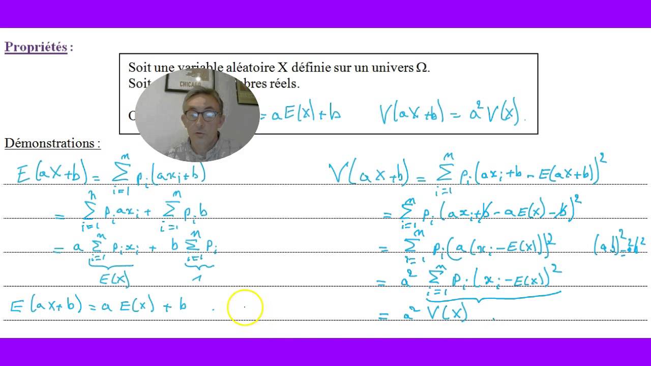 Probabilité propriété espérance variance - YouTube