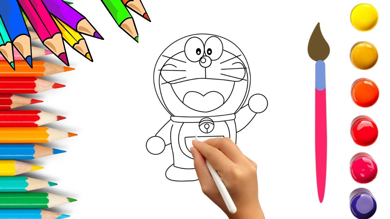 How To Draw cute Doraemon Drawing, Painting & Coloring For Kids and ...