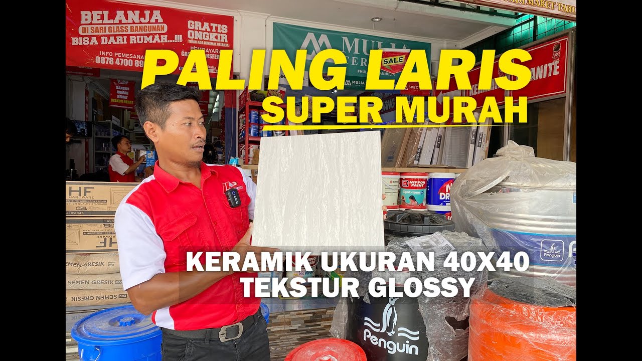PALING LARIS | KERAMIK UKURAN 40X40 ZETTA GREY | MULIA CERAMIC | GLOSSY ...