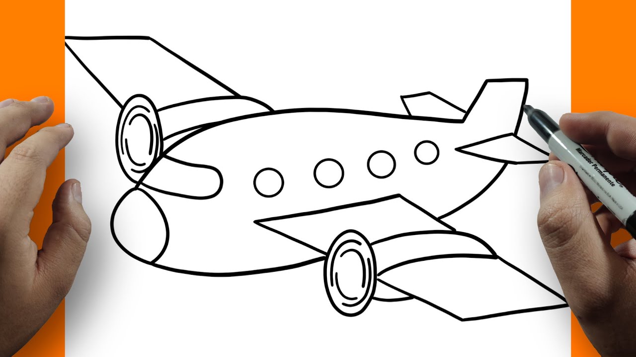 Cómo Dibujar un Avión Fácil para Niños Paso a Paso - YouTube