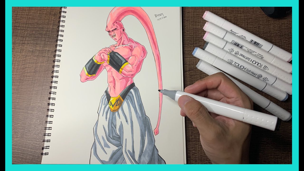 드래곤볼이 낳은 끔찍한 혼종 캐릭터 1탄 - speed drawing Super Buu Final - YouTube