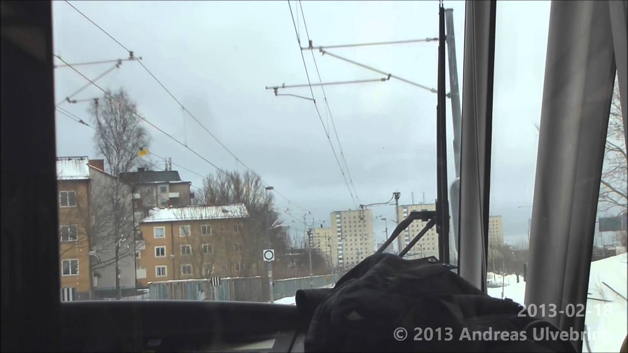 Tvärbanan A32 Tram Ride Alvik-Sikla Udde - YouTube