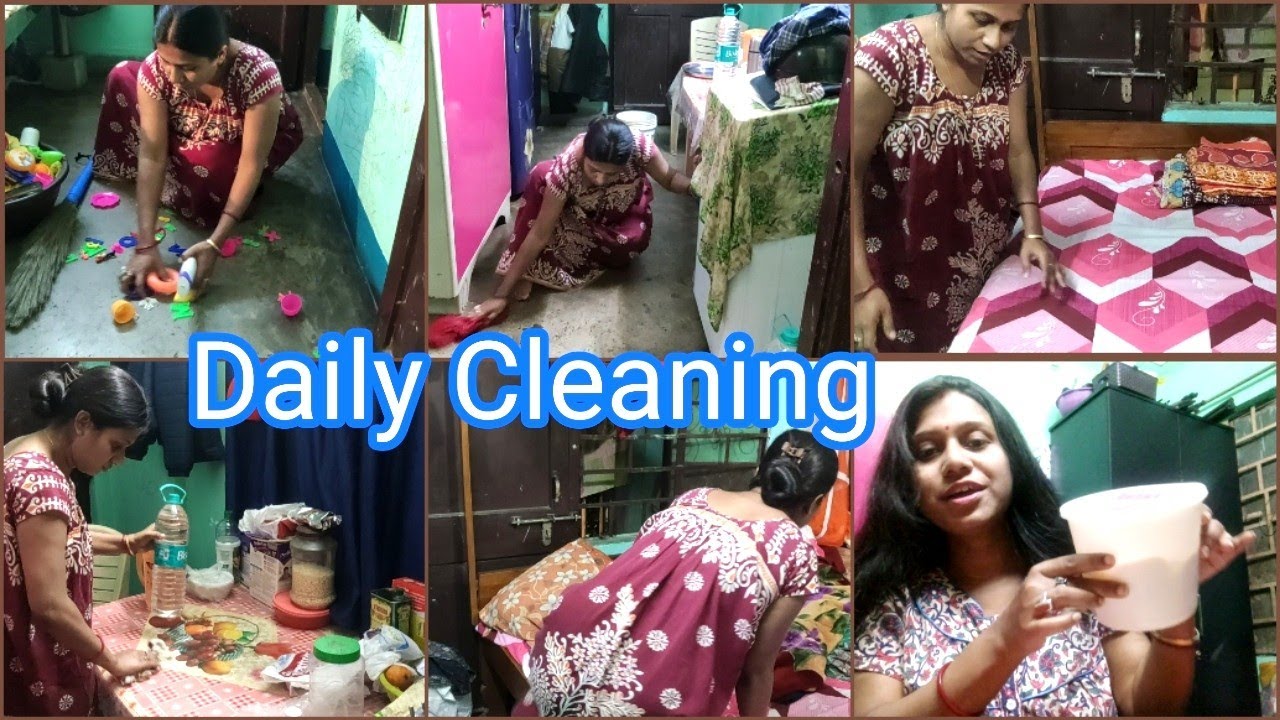Indian house wife cleaning vlog।। home cleaning।।evening cleaning ...