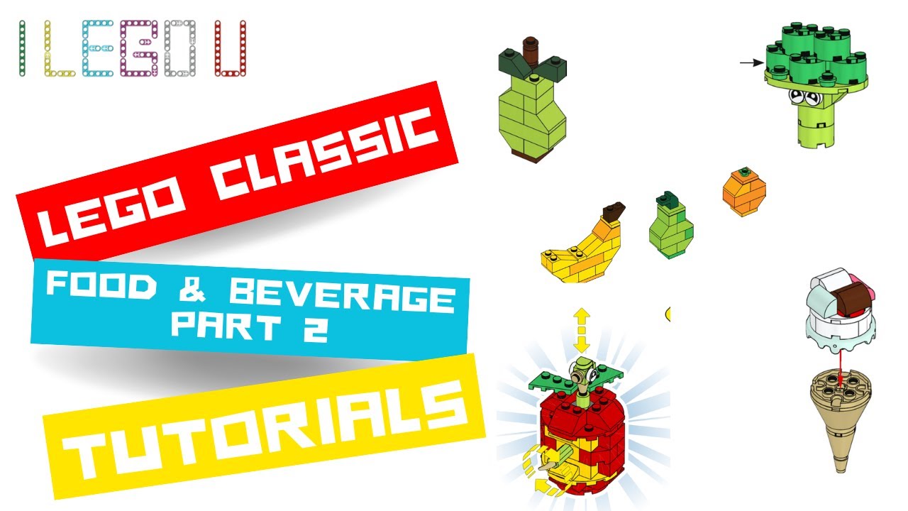 LEGO CLASSIC FOOD AND BEVERAGE part 2 - Avocado, Broccoli, Fruits, Ice ...