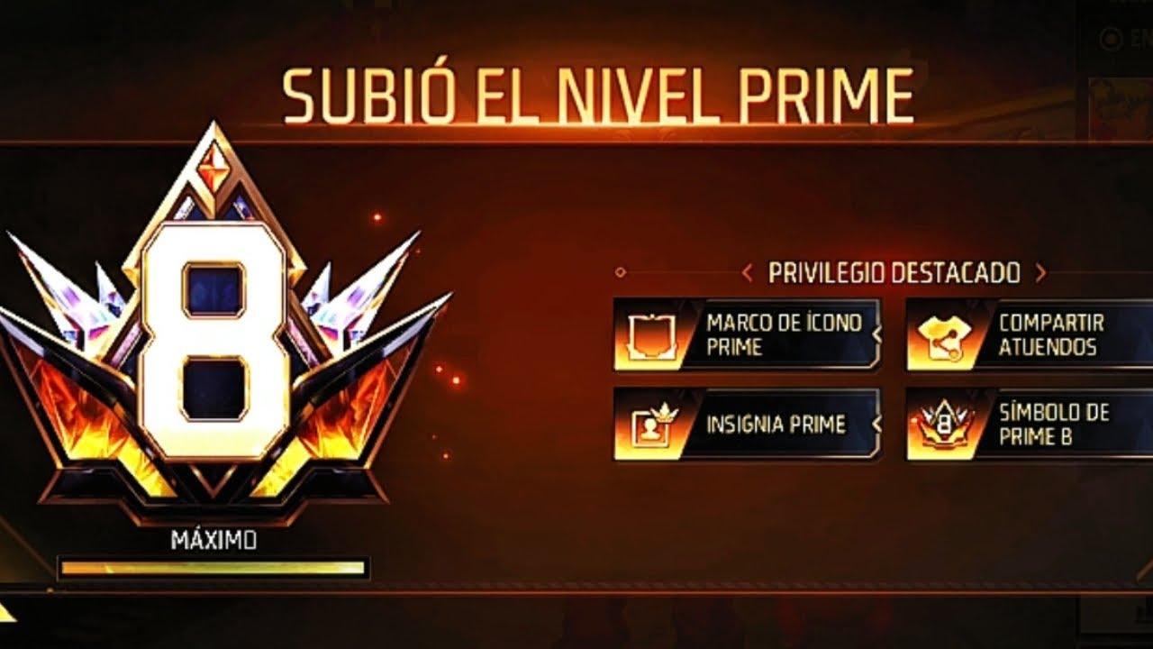 ¡ALCANZANDO EL NIVEL PRIME 8 MÁXIMO EN FREE FIRE! 🔥🛡️ (TODOS LOS ...