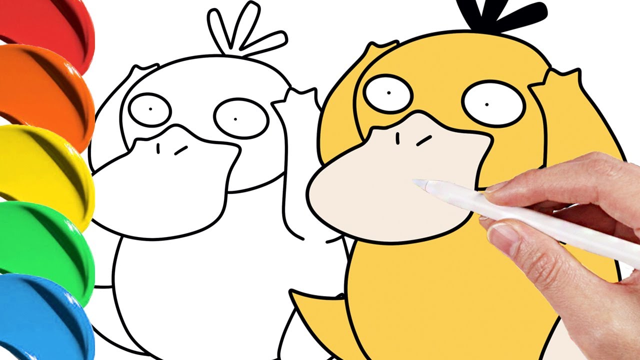 How To Draw pokémon Psyduck / ipad drawing, coloring - YouTube
