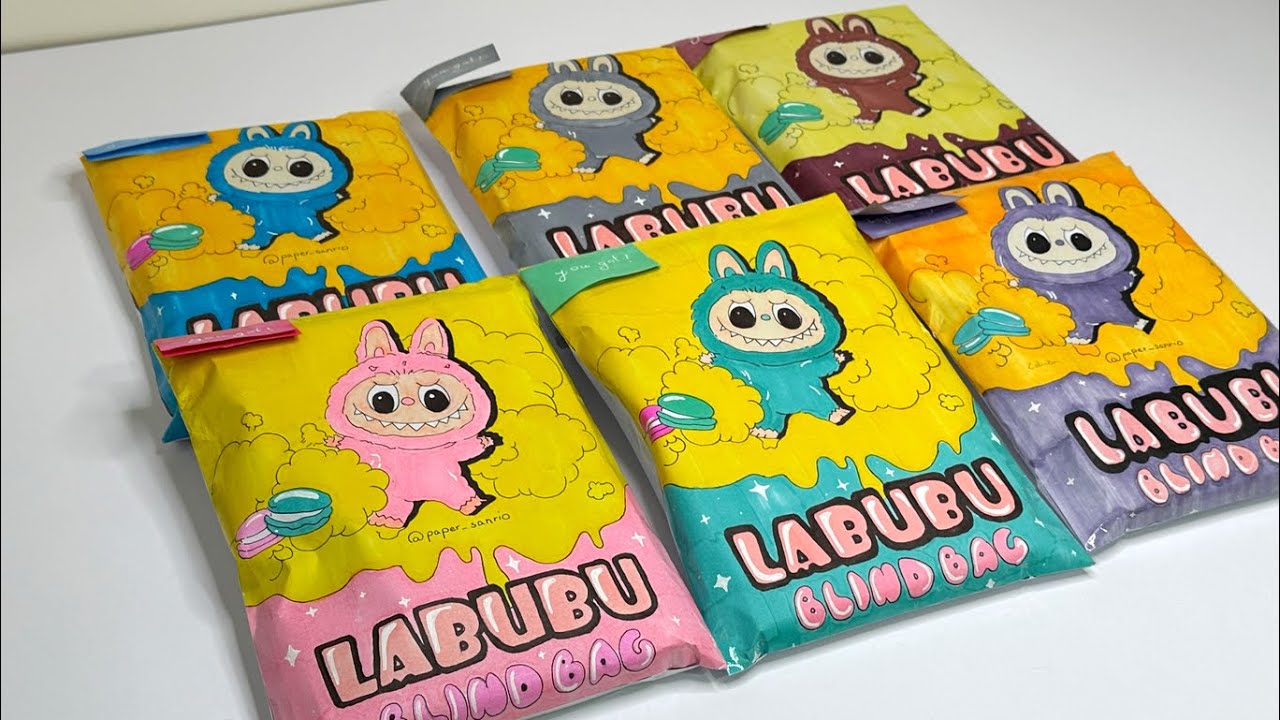 LABUBU BLIND BAGS | ASMR | Popmart blind bag |Paper Sanrio - YouTube