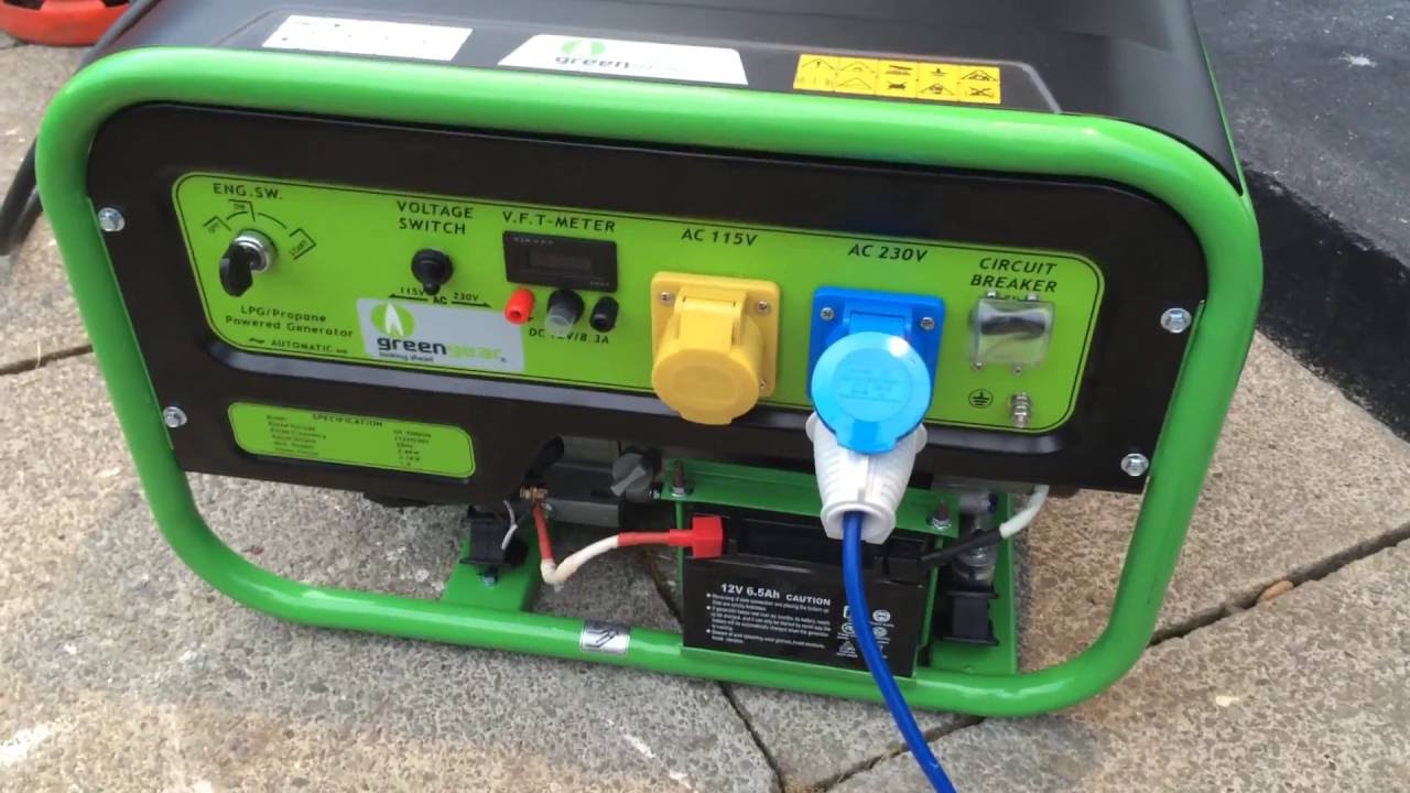 3KW LPG Greengear Generator with Calor Gas - 1,2,3 Demonstration - YouTube