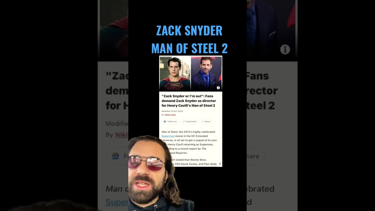 Zack Snyder To Direct Man of Steel 2 #shorts - YouTube