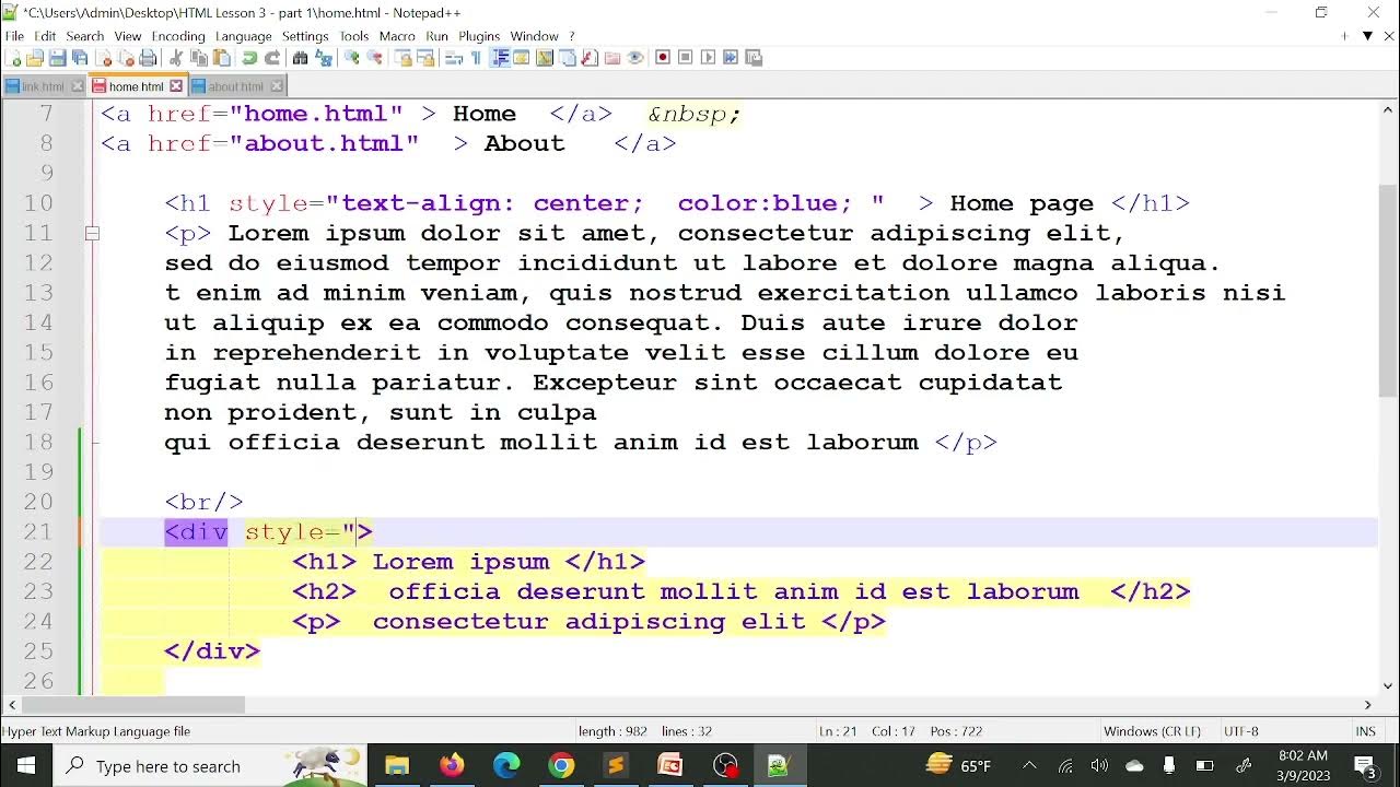 HTML Lesson 3 part 4 - DIV - YouTube