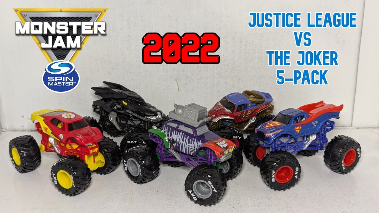 2022 Spin master Monster Jam Justice League VS. The Joker 5 Pack ...