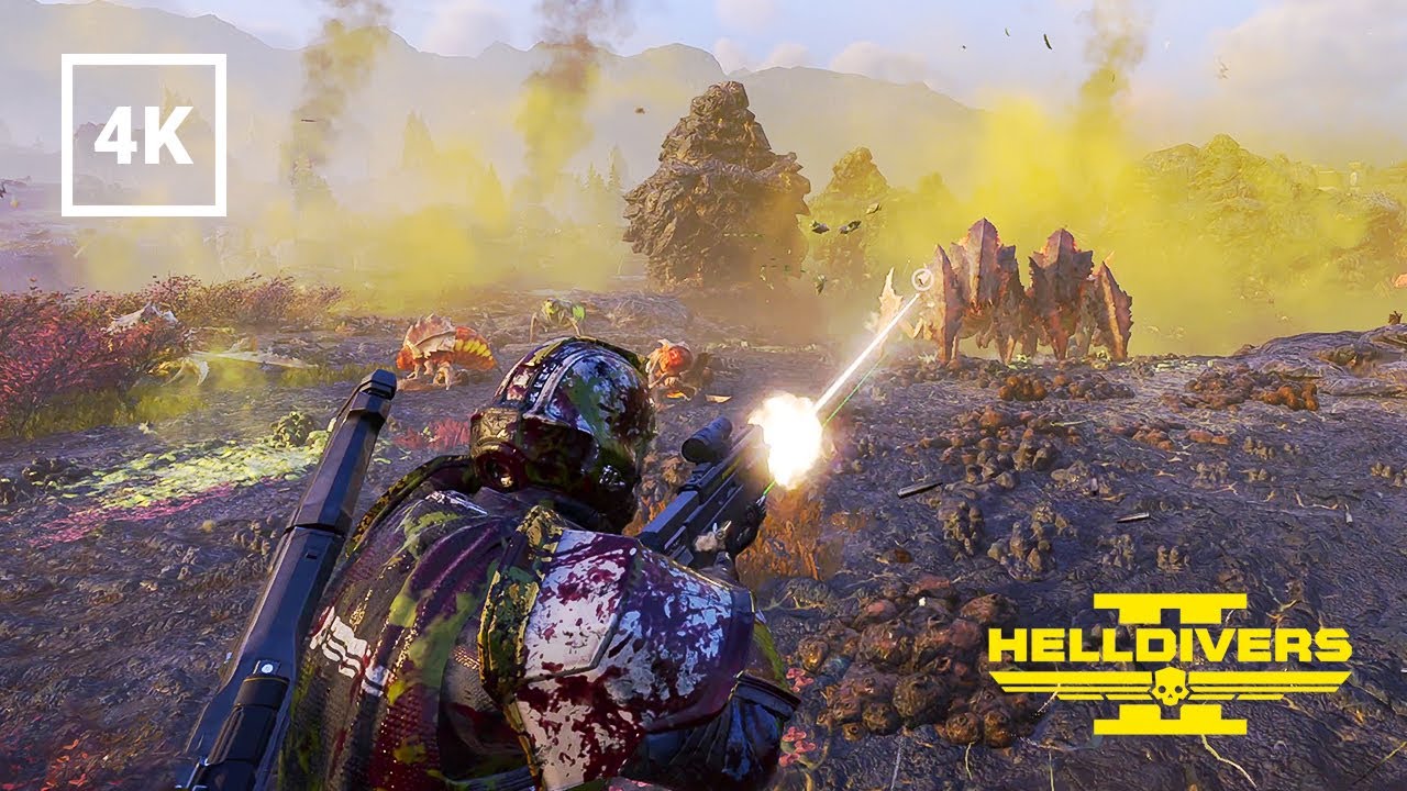 Helldivers 2: 3rd Person Gameplay - Killing alien bugs in 2024 (4K) - YouTube