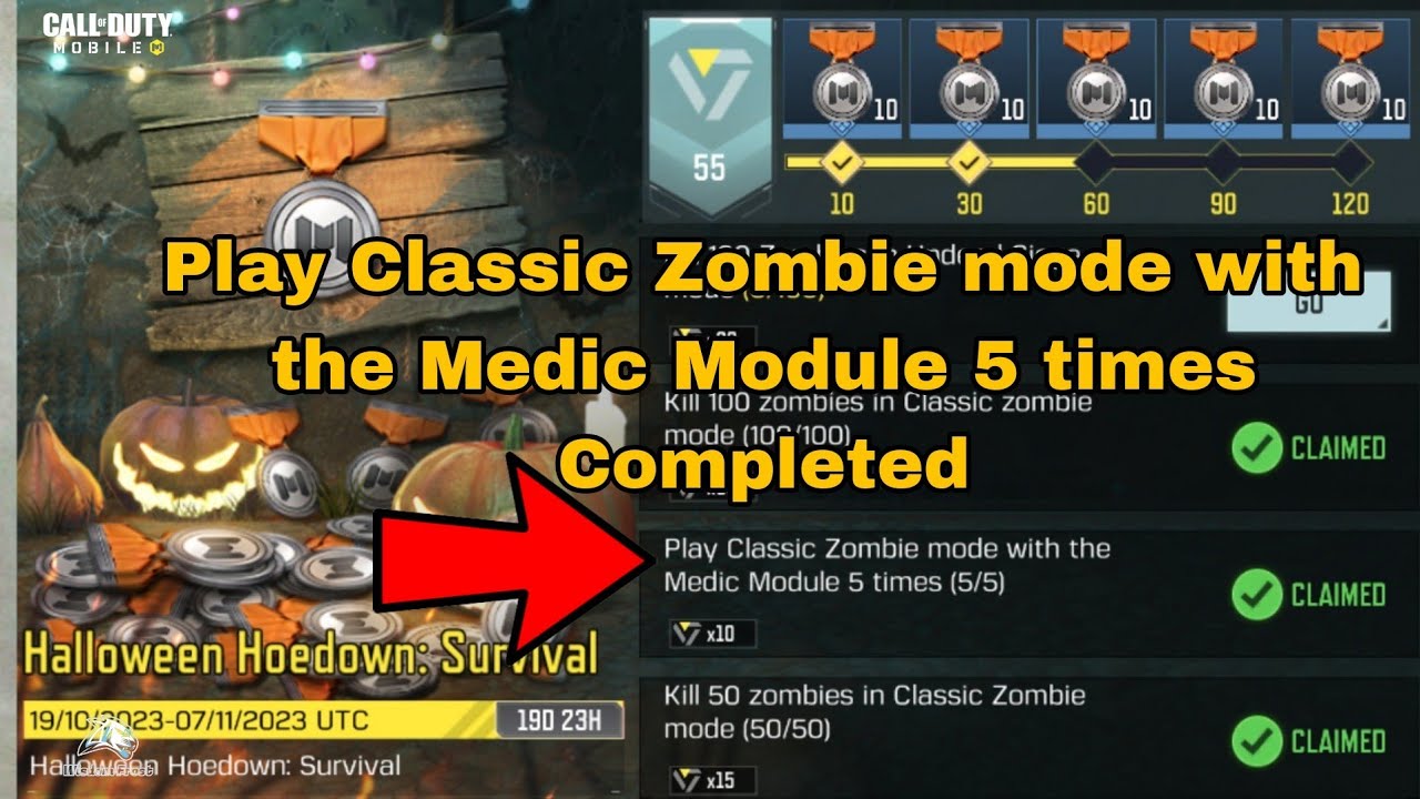Play Classic Zombie mode with the Medic Module 5 times Cod Mobile 2023 ...