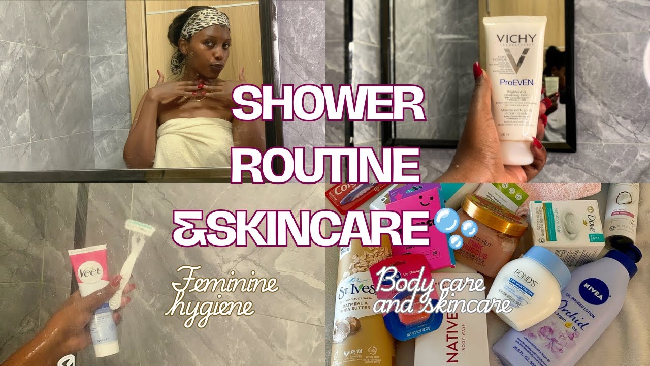 MY REALISTIC SHOWER ROUTINE AND NIGHT SKINCARE ROUTINE - YouTube