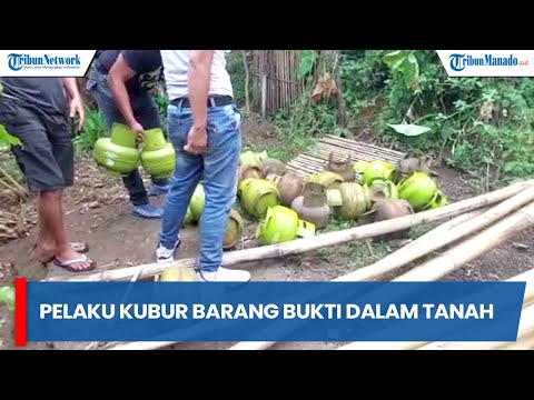 KELABUI PETUGAS, KOMPLOTAN PENCURI TABUNG GAS DI MANADO KUBUR BARANG BUKTI DALAM TANAH