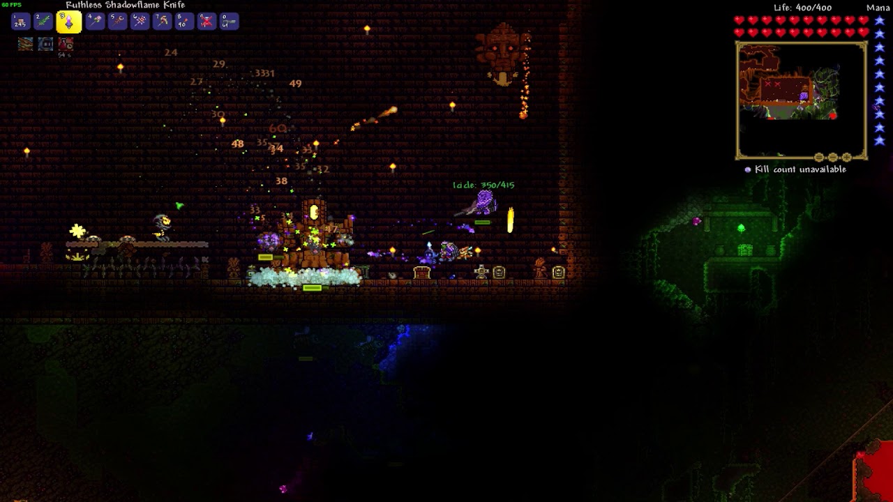 How to kill the Golem boss Terraria (Jungle temple boss) - YouTube