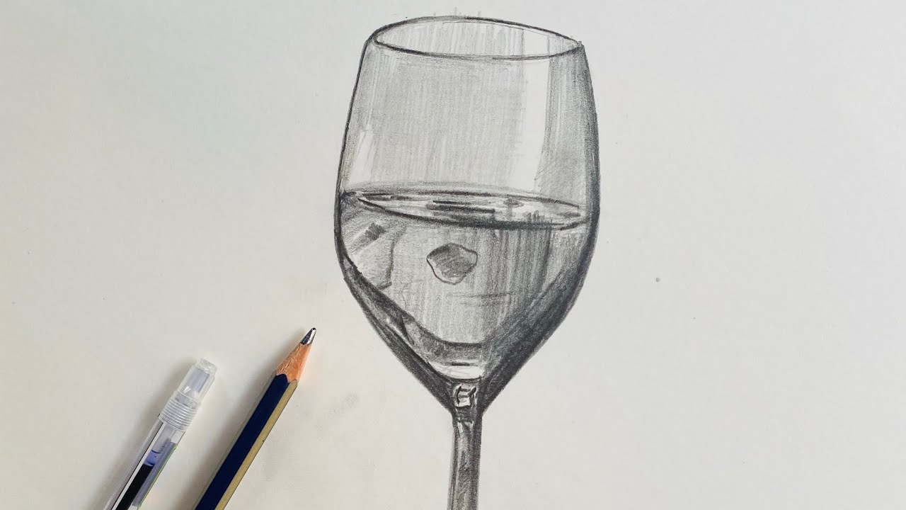 How to draw glass || easy way to draw glass | glass drawing - YouTube