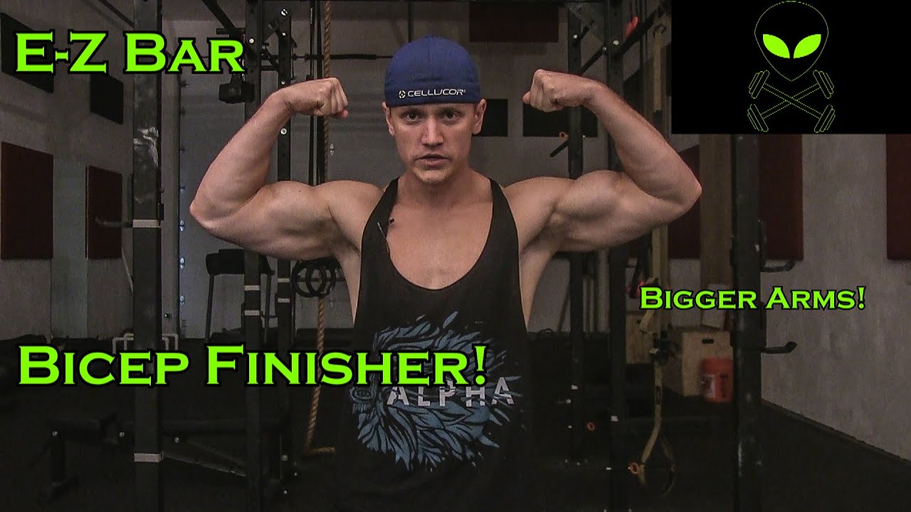 E-Z Bar Bicep Finisher Circuit Workout - YouTube