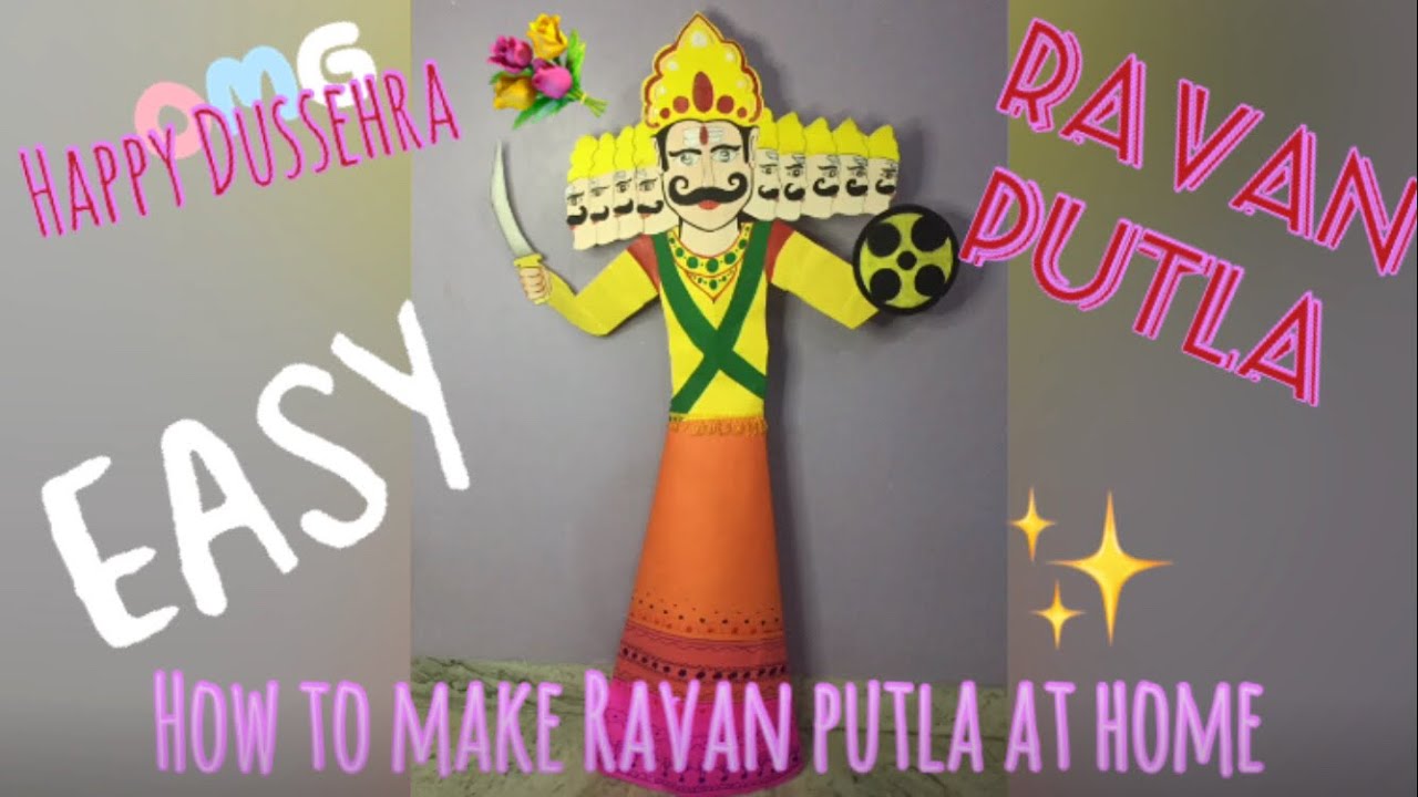 How to make raavan from paper at home |ghar pr banaye raavan - YouTube
