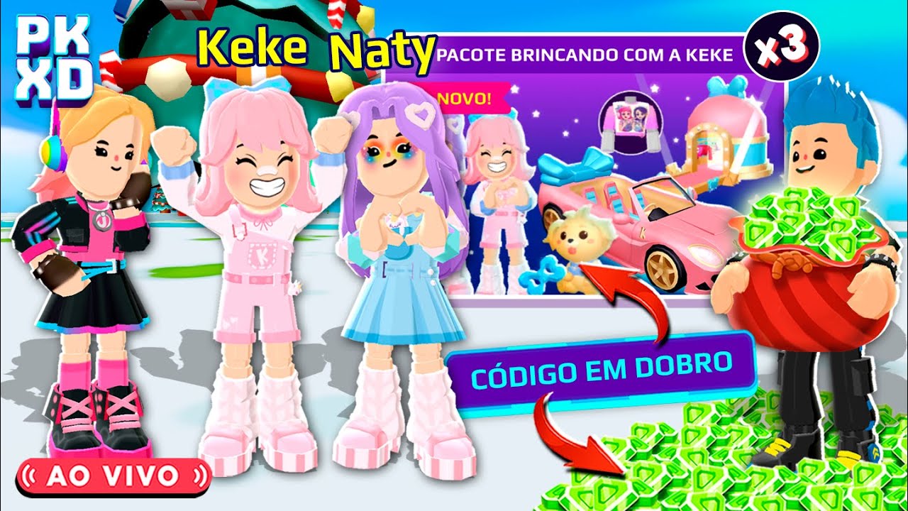 🎄 3 Pacotes da Keke GRÁTIS + 9.000 Gemas na Última LIVE do Ano - YouTube