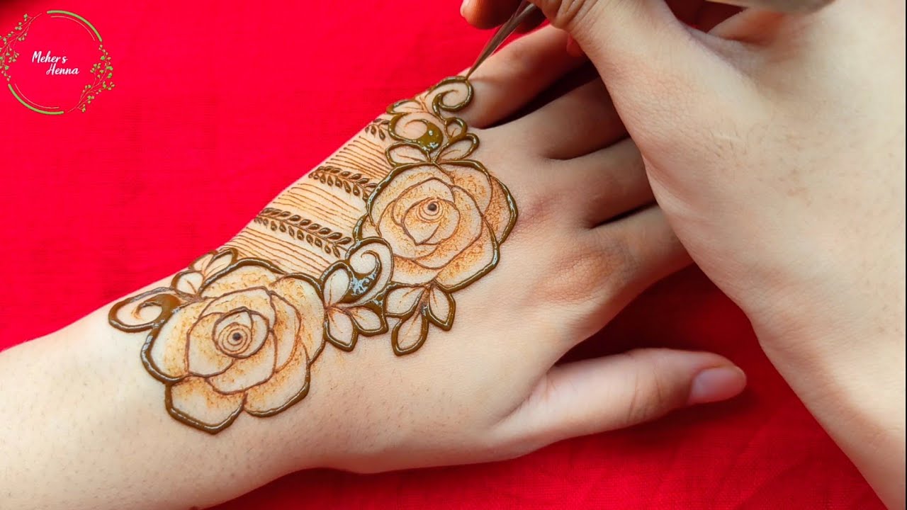 Stylish Rose Mehendi Design | I recreated @Mehedi Arts By Jinia 's ...