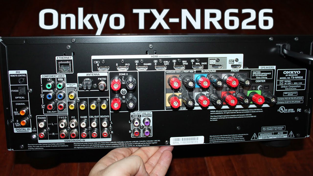 Onkyo TX-NR626 7.2-Channel - Onkyo TX-NR626 - Onkyo AV Receiver - YouTube