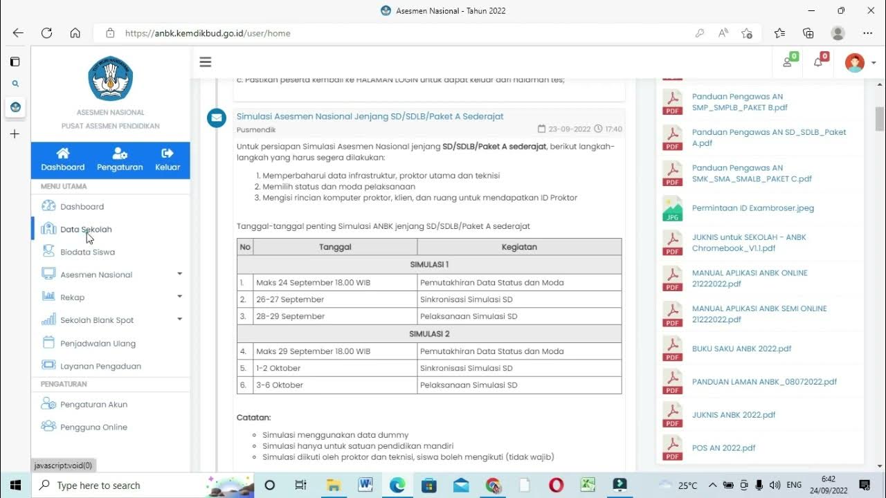 Pengisian Status Pelaksanaan dan Moda ANBK 2022 Jenjang SD dan ...