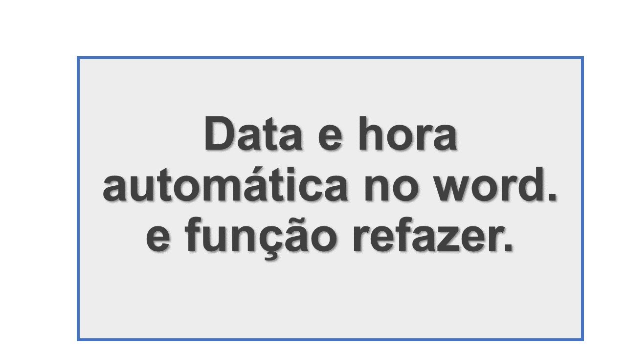 DICAS WORD 2010- DATA OU HORA RAPIDAMENTE - YouTube