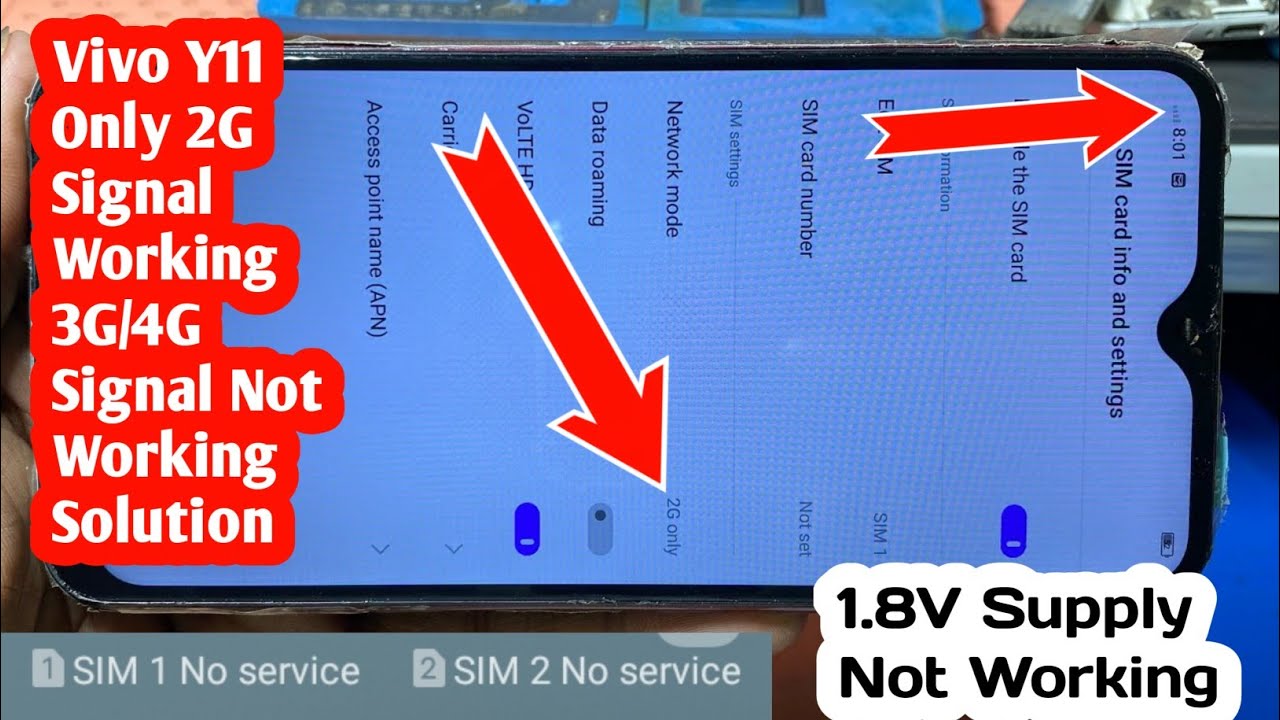 Vivo Y11 Only 2G Signal Working 3G/4G Signal Not Working Repair By Multi Repairing Lab - YouTube